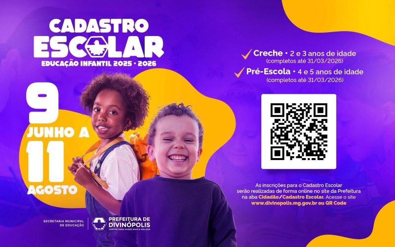 Cadastro Escolar em Divinópolis começa nesta segunda (9); saiba como ...
